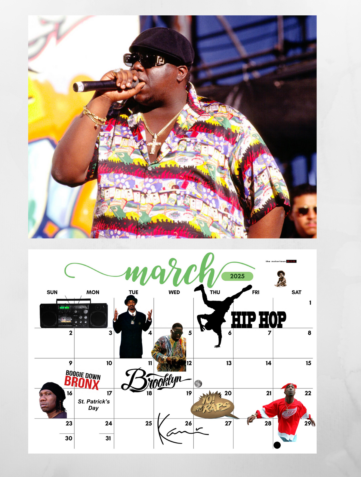 90’s Hip-Hop Wall Calendar 2026 - Jays Calendars