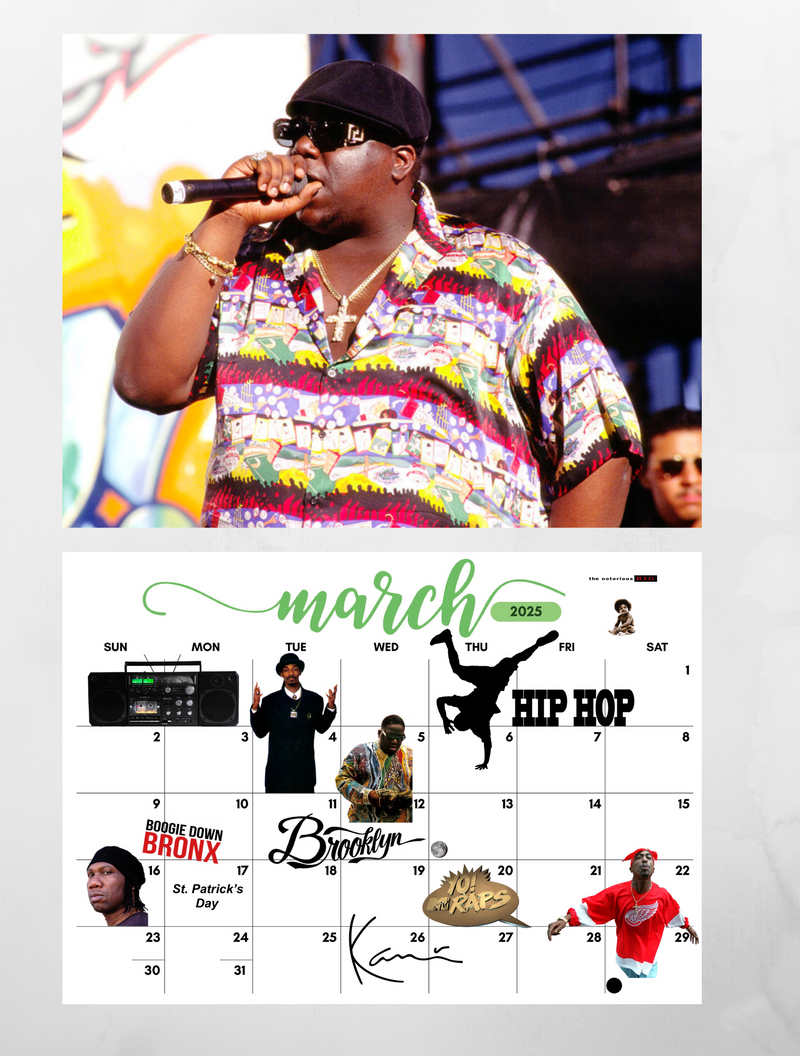 90’s Hip-Hop Wall Calendar 2026 - Jays Calendars